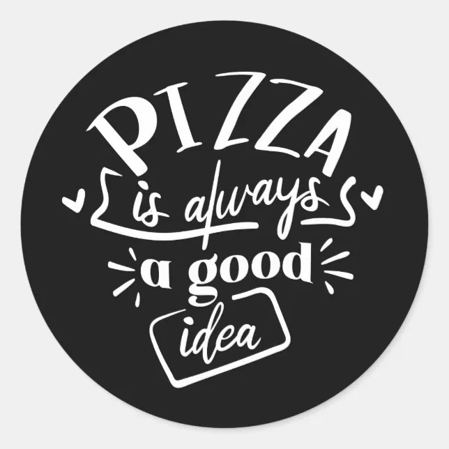 cool pizza lovers word art classic round sticker | Zazzle