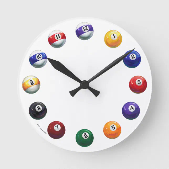Cool Pool Balls Round Wall Clock | Zazzle