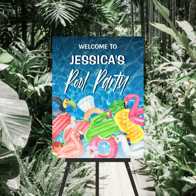 Cool Pool Birthday Party Welcome Sign | Zazzle