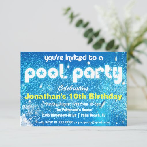 Cool Pool Party Invitation | Zazzle