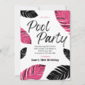 Cool Pool Party Pink Summer Swim Birthday Party Invitation | Zazzle