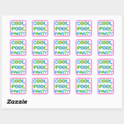 Cool Pool Party Square Sticker | Zazzle