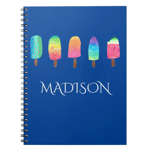 Cool Popsicles Deep Blue Custom School Notebook | Zazzle