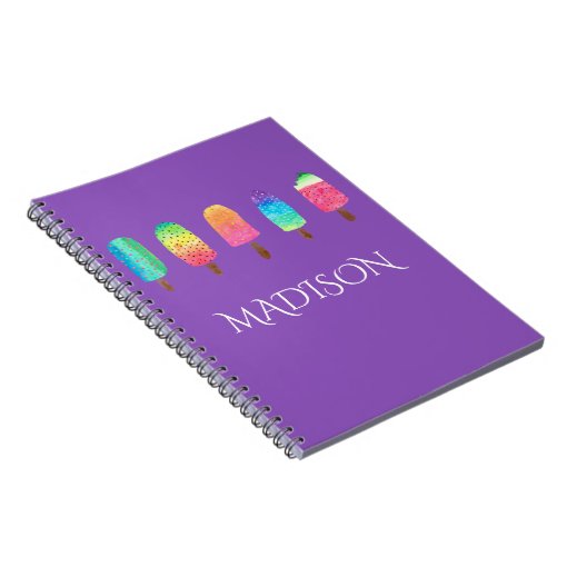 Cool Popsicles Purple Custom School Notebook | Zazzle