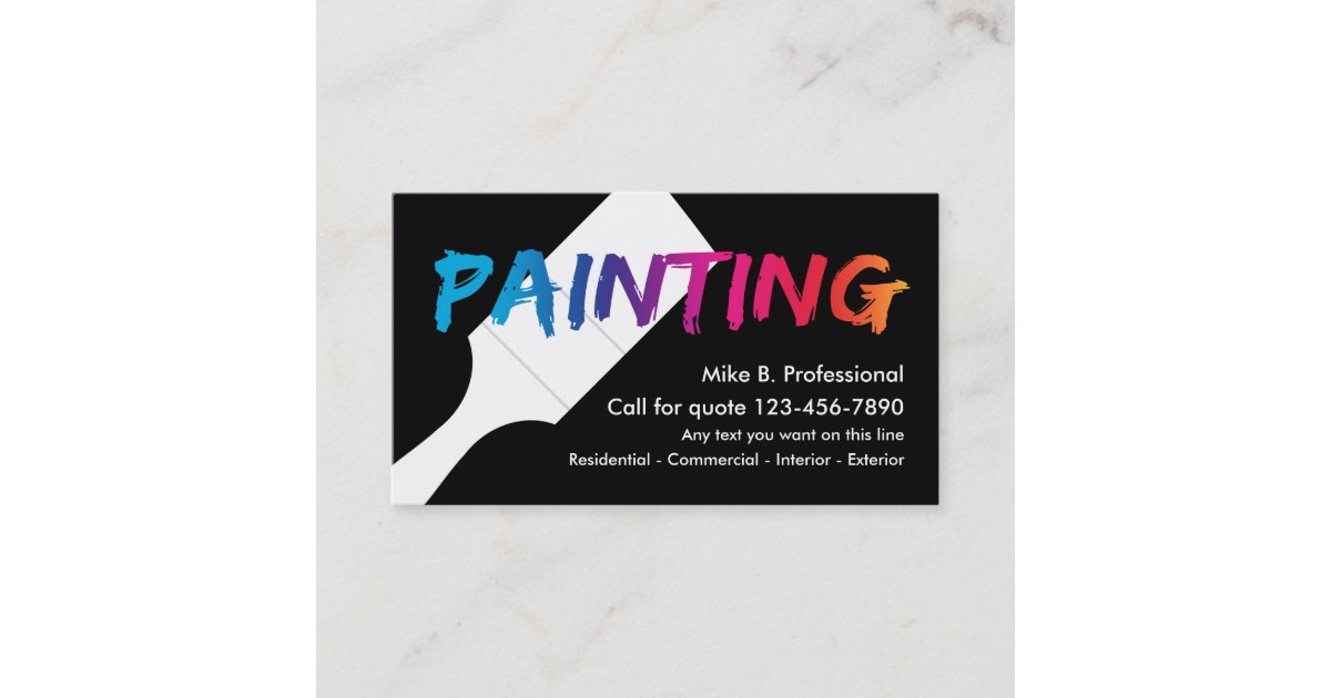 Cool Professional Painter Business Card | Zazzle.com