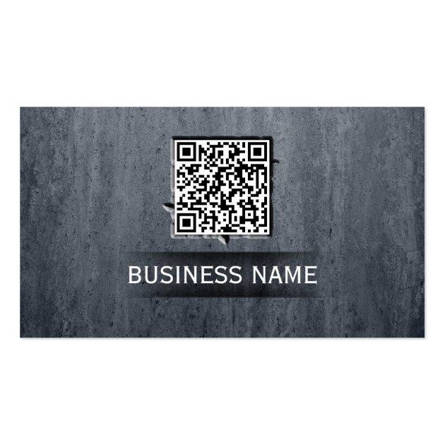 Cool QR Code Embed Stone Texture Business Card