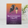 Cool Raven Black Ice Cream Summerween Summer Party Invitation | Zazzle