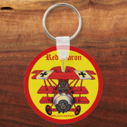 Cool red baron plane keychain design | Zazzle