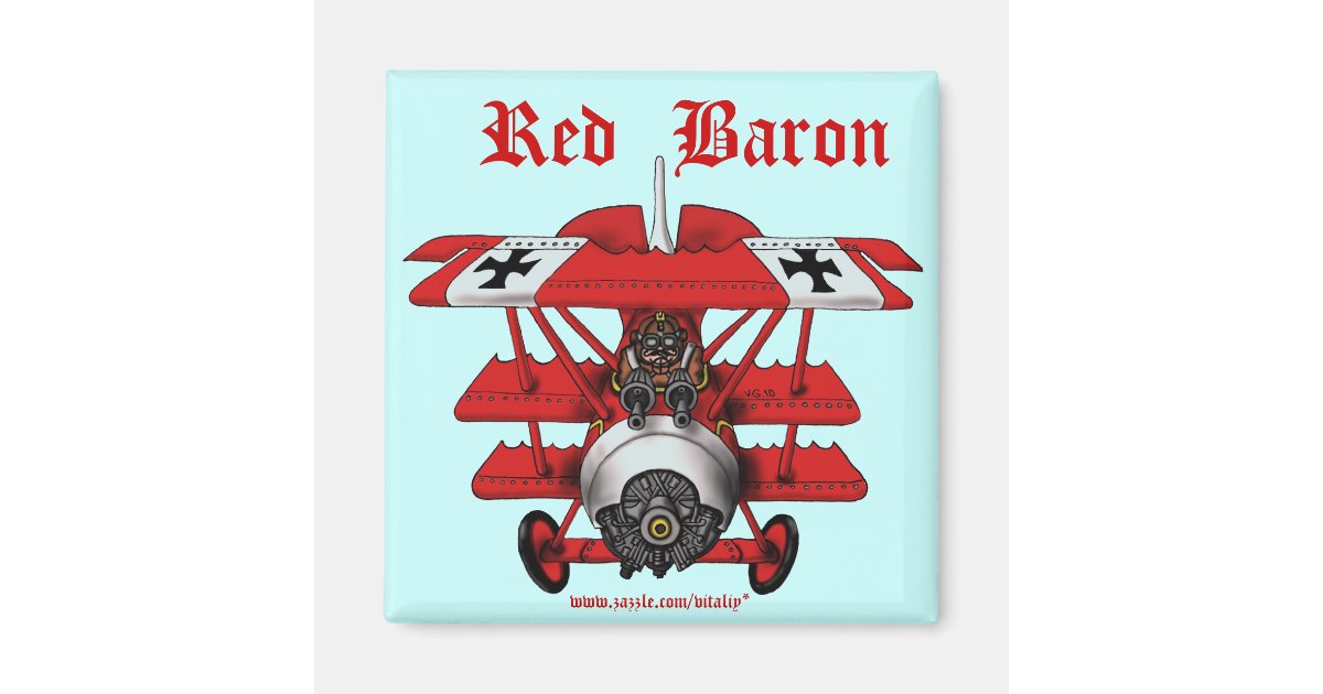Cool red baron plane magnet design | Zazzle