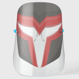 Cool Red & Gray Superhero Helmet Face Shield | Zazzle