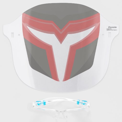 Cool Red & Gray Superhero Helmet Face Shield | Zazzle