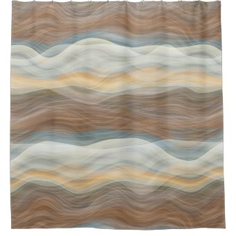 Cool Retro Abstract Artistic Waves Pattern Shower Curtain | Zazzle