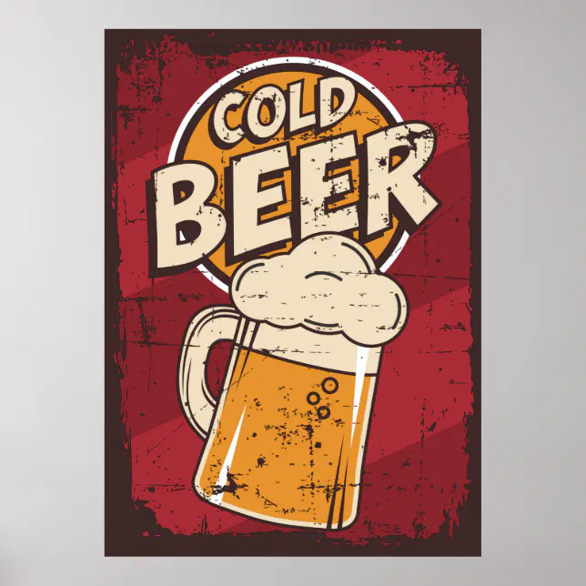 cool retro beer bar poster | Zazzle