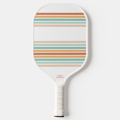 Cool Retro Colors Abstract Arch Stripes Custom Pic Pickleball Paddle ...