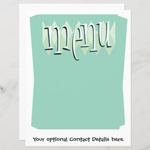 Cool retro style Blank menu template | Zazzle