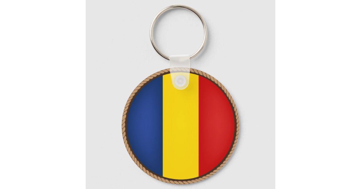 Cool Romania Flag Seal Keychain | Zazzle
