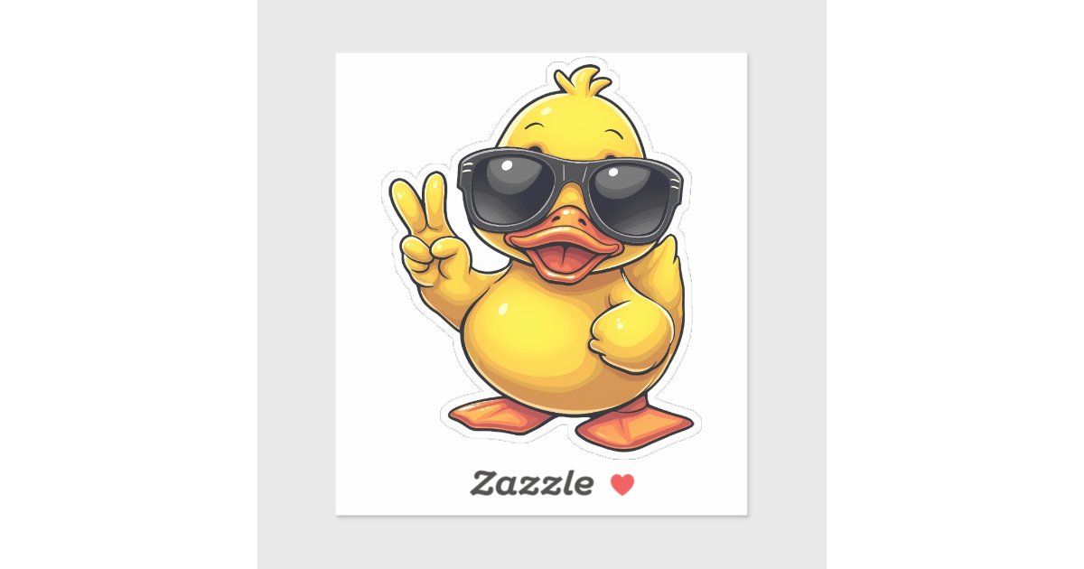 Cool Rubber Duckie peace Sticker | Zazzle