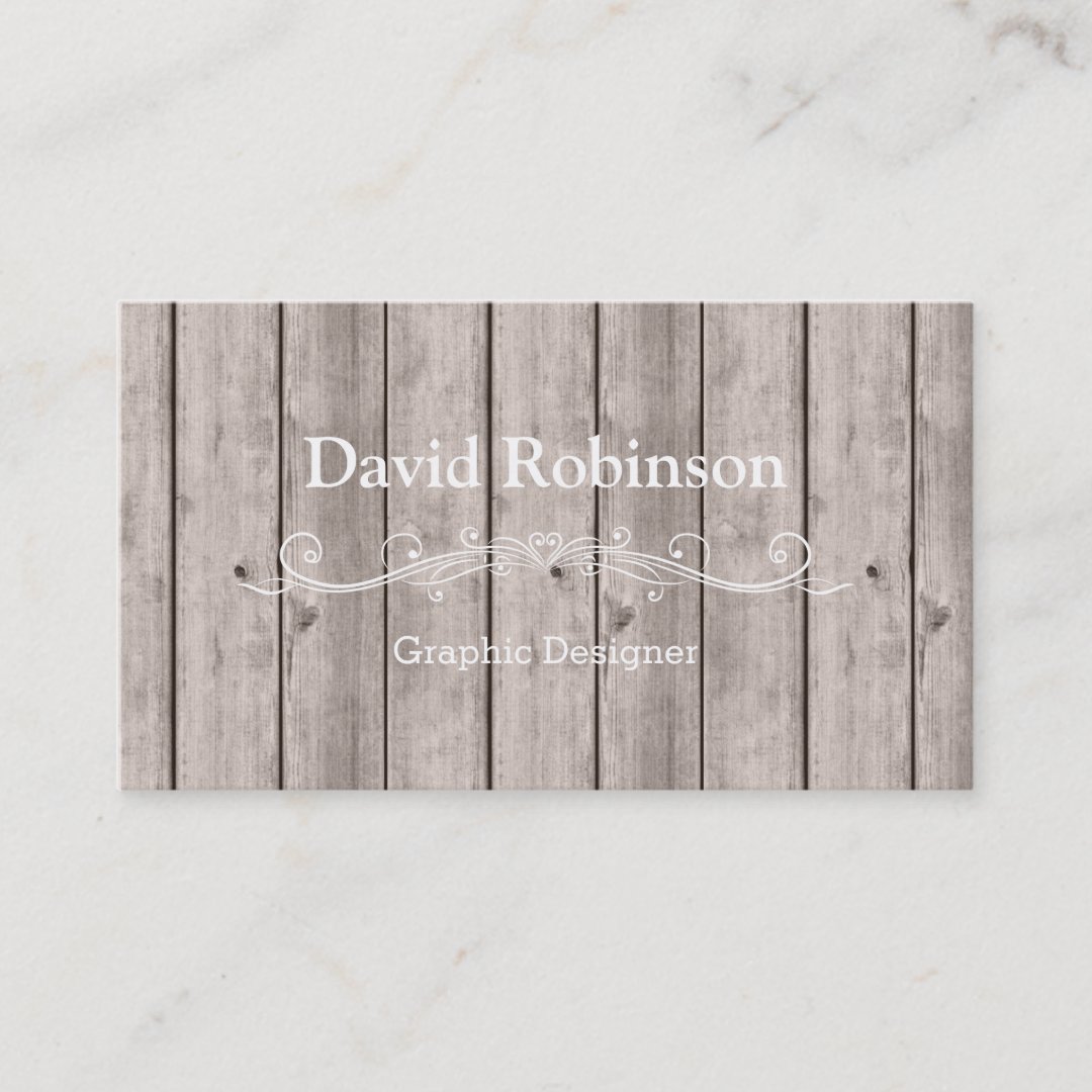 Cool Rustic Country Wooden Texture Look Business Card | Zazzle