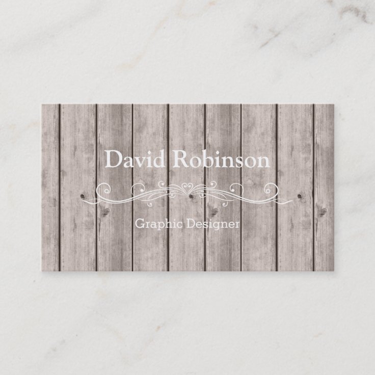 Cool Rustic Country Wooden Texture Look Business Card | Zazzle