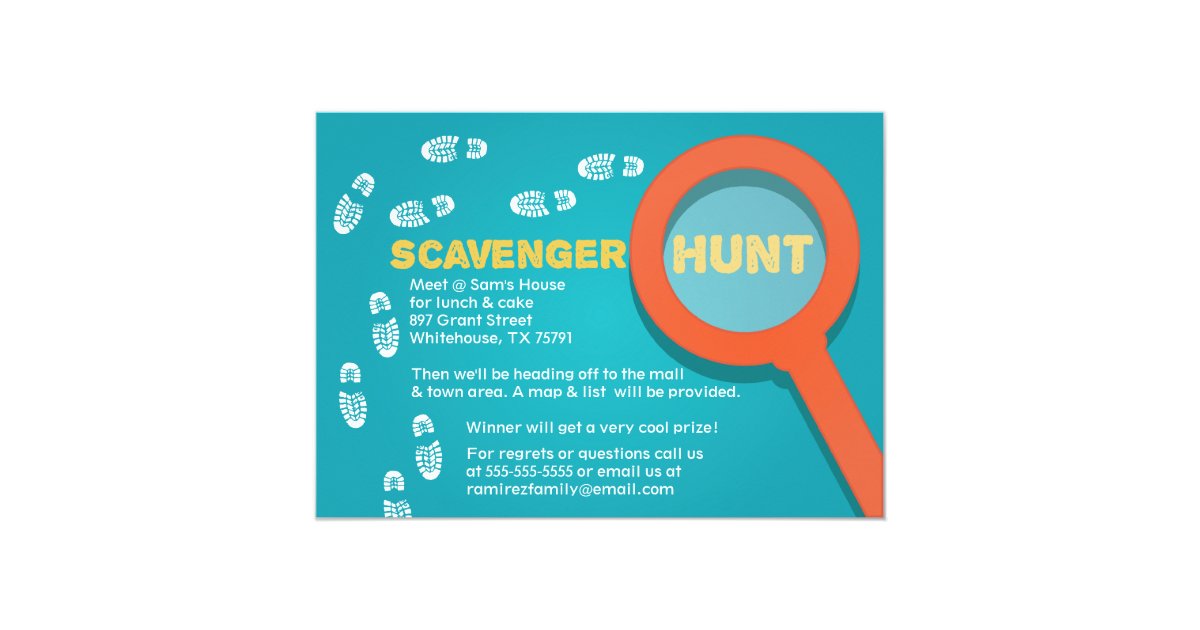 Invitations Scavenger Hunt Girls