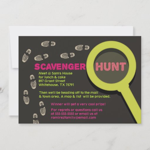 Cool Scavenger Hunt Invitation | Zazzle
