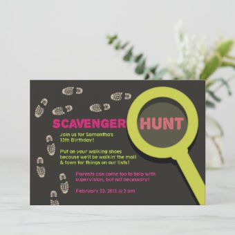 Cool Scavenger Hunt Invitation | Zazzle