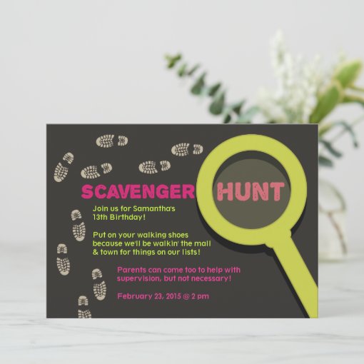 Cool Scavenger Hunt Invitation | Zazzle