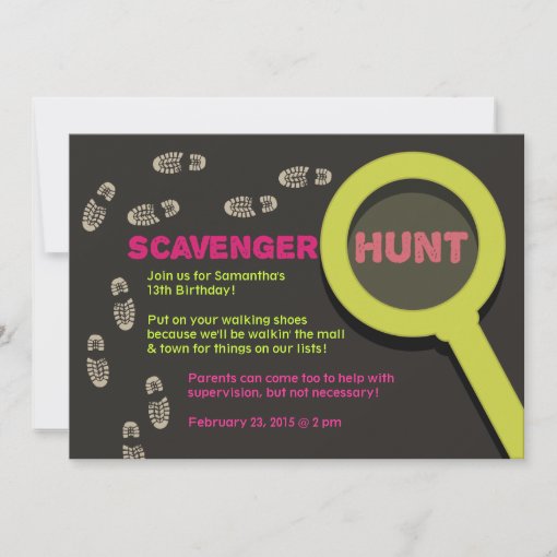 Cool Scavenger Hunt Invitation | Zazzle