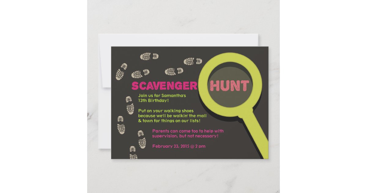 Cool Scavenger Hunt Invitation | Zazzle