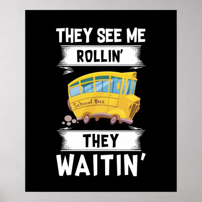 cool School bus driver word art Poster | Zazzle
