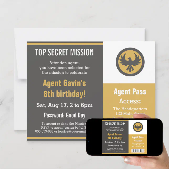 Cool Secret Agent Birthday Party Invitation | Zazzle