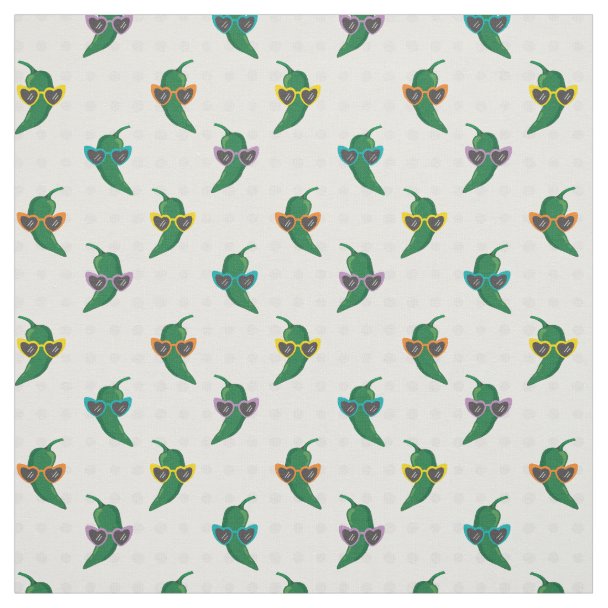 Fiesta Fun Red Chile Pattern Fabric | Zazzle