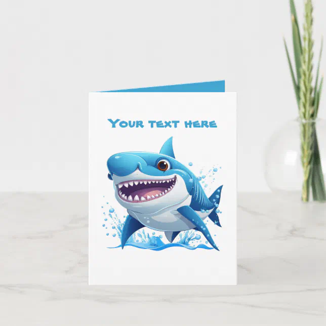 Cool shark lovers add text card | Zazzle