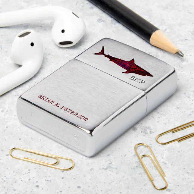 Cool Shark zippo-lighter with name Zippo Lighter | Zazzle