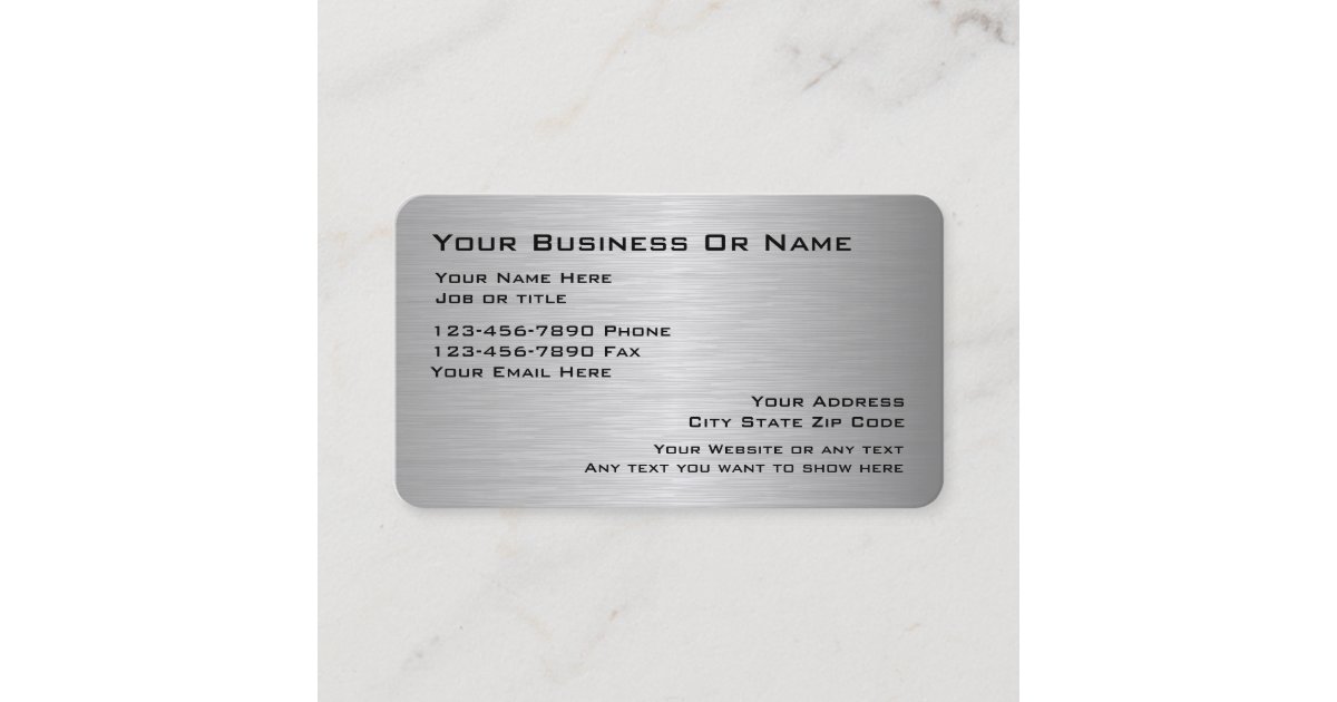 Cool Silver Metallic Businesscards Business Card | Zazzle