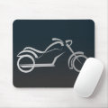 Cool Silver Motorcycle Frame on Black Mouse Pad | Zazzle