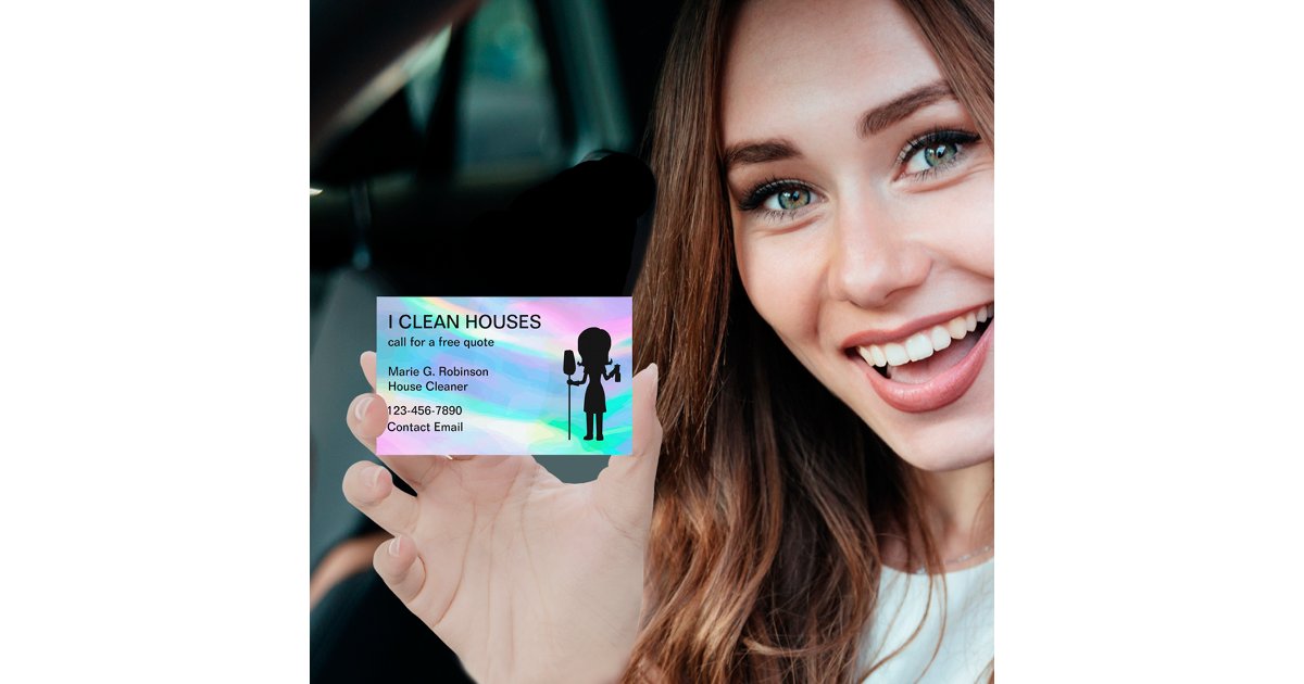 Cool Simple House Cleaning Maid Business Cards | Zazzle