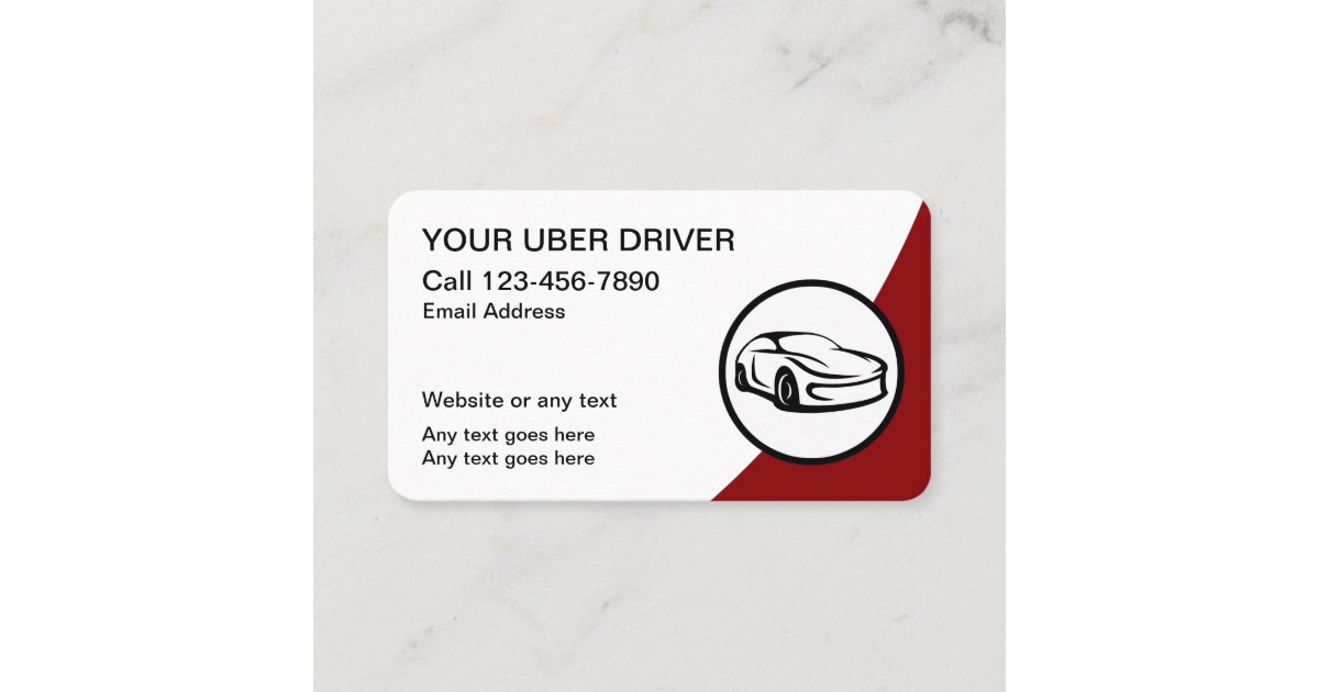 Cool Simple Uber Driver Business Cards | Zazzle