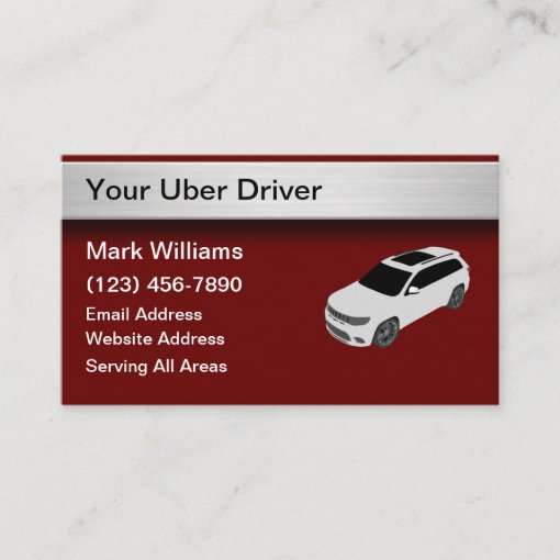 Cool Simple Uber Driver Ride Hailing Business Card | Zazzle