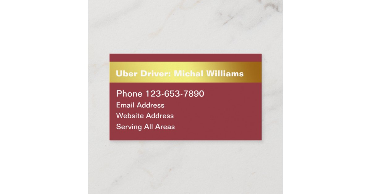Cool Simple Uber Driver Ride Hailing Business Card | Zazzle