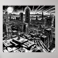 Cool Sin City Ink Noir Poster – Retro Comic Vibe | Zazzle
