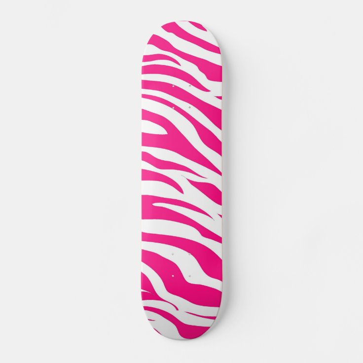 Cool Skateboards for Girls Hot Pink Zebra Stripe | Zazzle