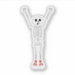 Cool Skeleton Halloween Design Sticker | Zazzle