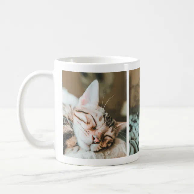 Cool Sleepy Kitty Cat Lovers' Photo Collage Mug | Zazzle