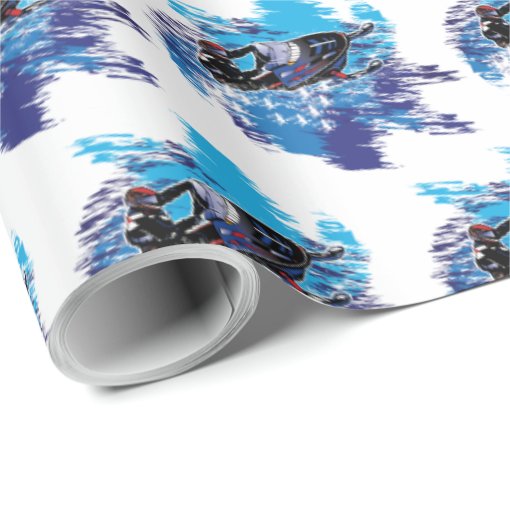 Cool Snowmobile in the Snow Wrapping Paper | Zazzle