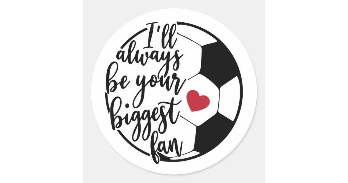 cool soccer fan sports word art classic round sticker | Zazzle