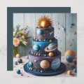 COOL SOLAR SYSTEM THEME KIDS BIRTHDAY CAKE CARD | Zazzle