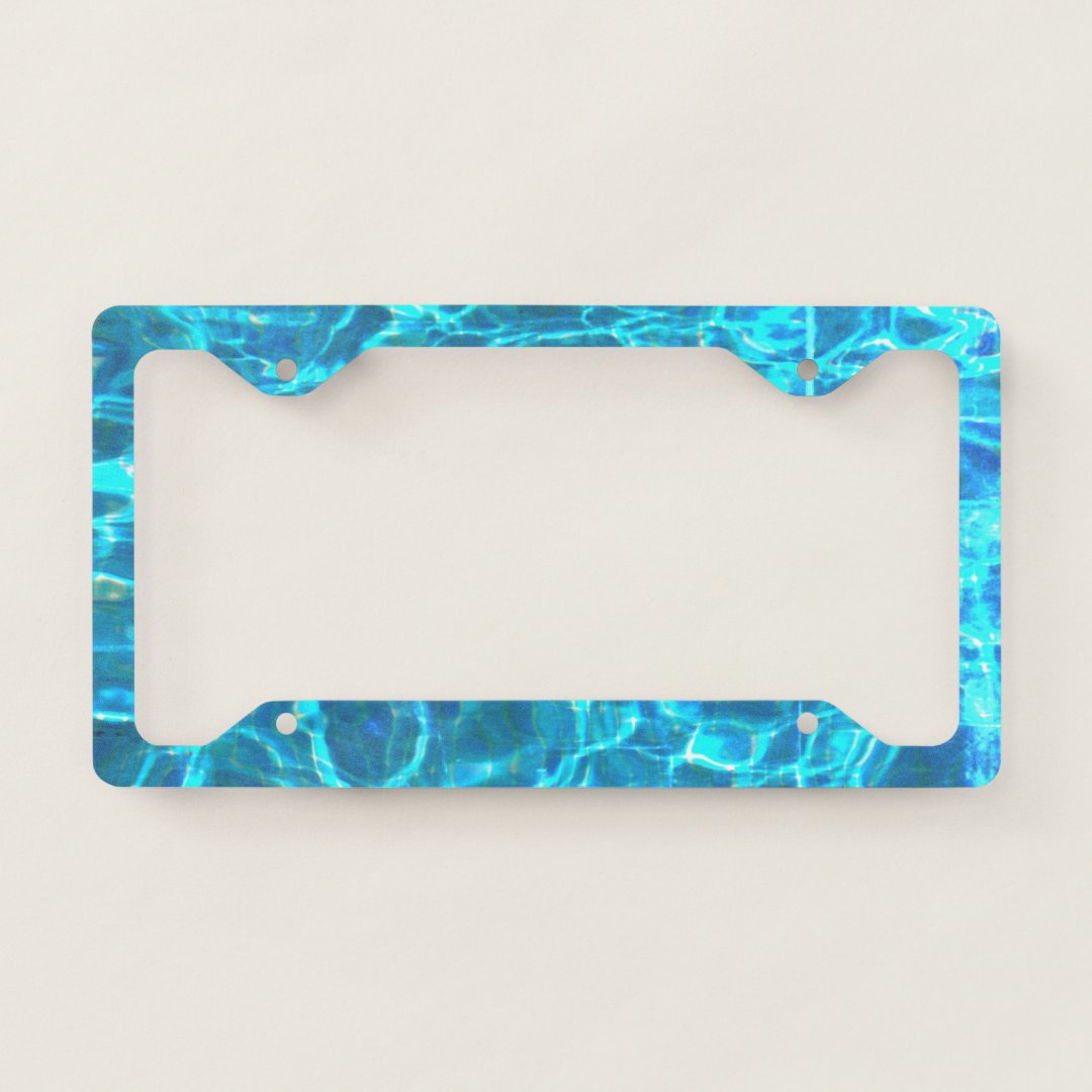 Cool Sparkling Water Pattern Blue Ocean Pool Beach License Plate Frame ...