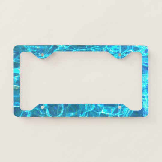 Cool Sparkling Water Pattern Blue Ocean Pool Beach License Plate Frame ...