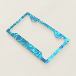 Cool Sparkling Water Pattern Blue Ocean Pool Beach License Plate Frame ...